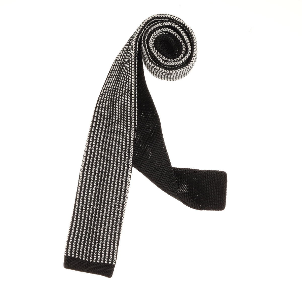 Navy & Silver Vertical Stripped Knit Tie – Tie Factory
