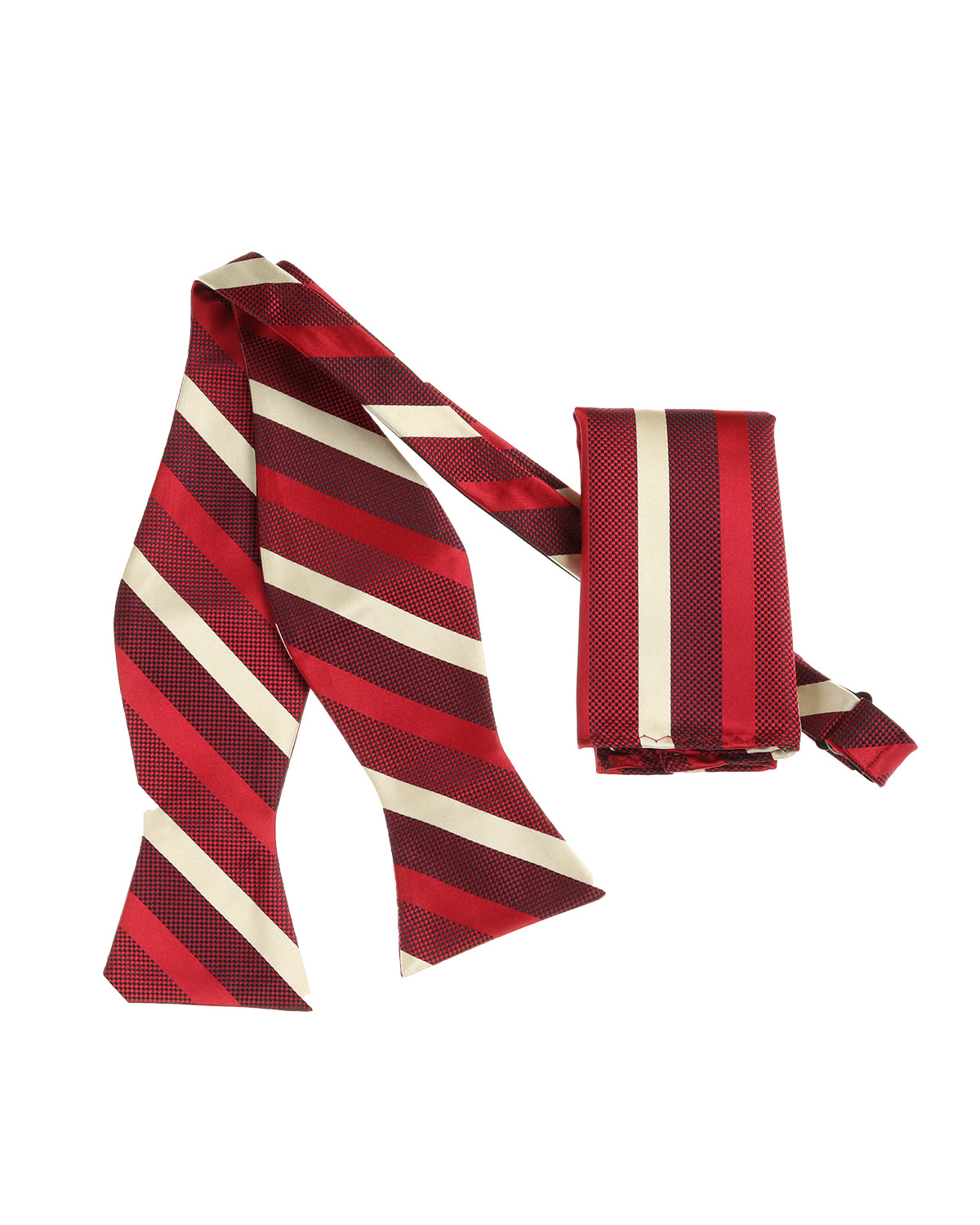 Burgundy Red Maroon And Tan Striped Designed Self Tied Bow Tie Tie Tie Factory