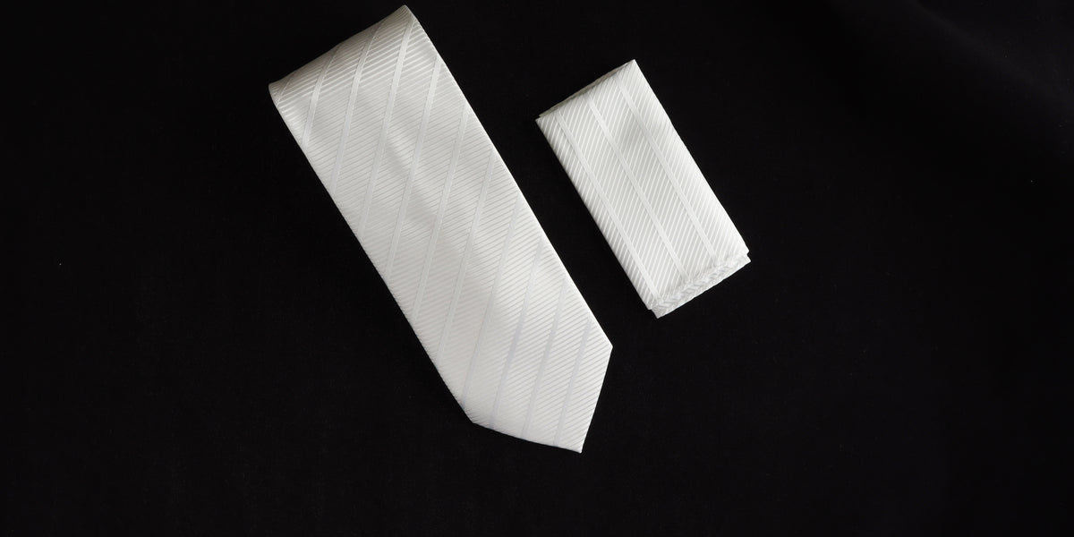 White Stripes Extra Long Wide Necktie Set AWTHXL-003 – Tie Factory