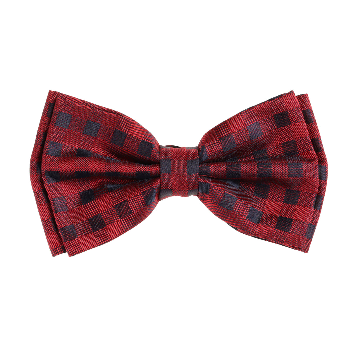 Checkmate Red Pre-Tied Silk Bow Tie Set with Matching Pocket Square ...