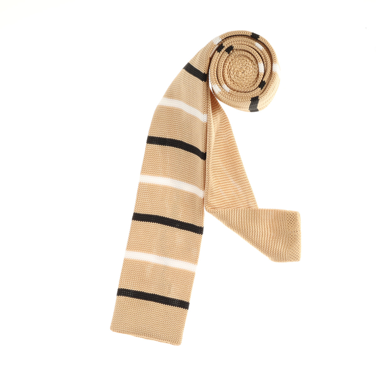 Toffee, White & Black Horizontal Knit Tie – Tie Factory