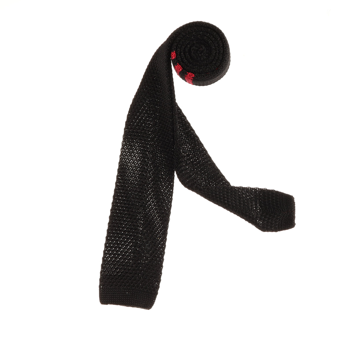 Black with Red Horizontal Knit Tie – Tie Factory