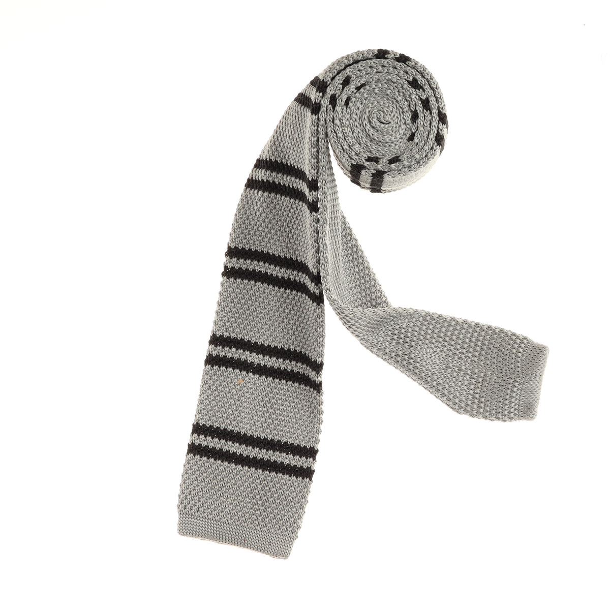 Gray with Black Horizontal Stripes Knit Tie – Tie Factory