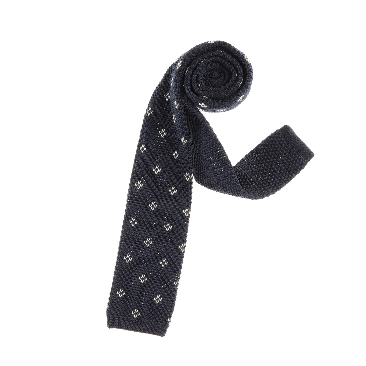 Navy with White Designed Knit Tie – Tie Factory