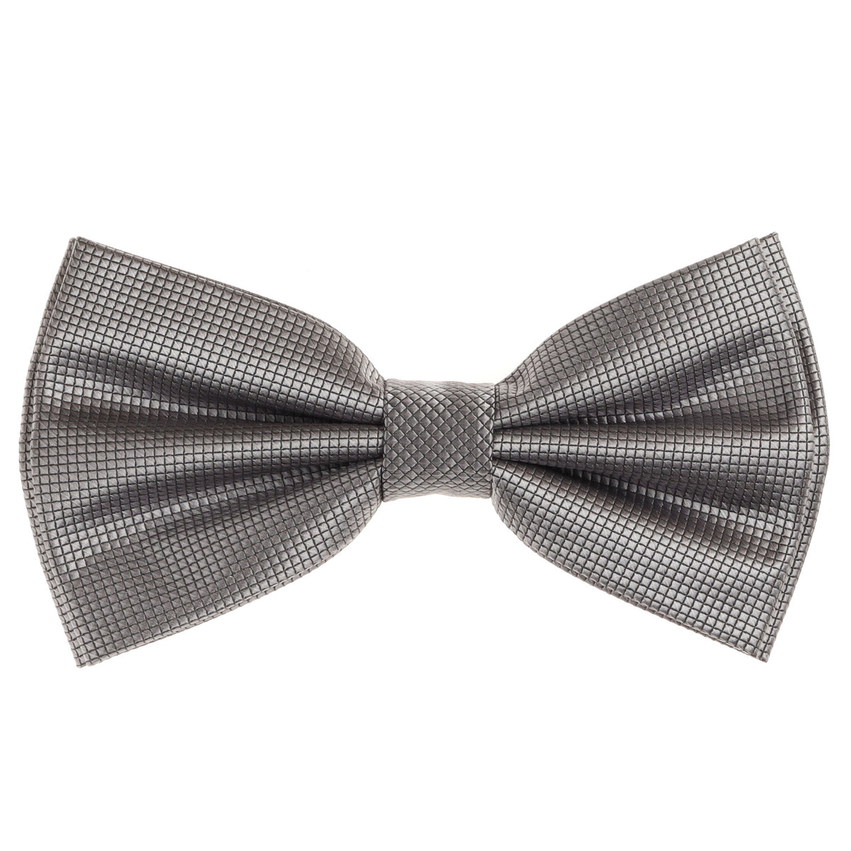 Metallic Gray Pin Dot Pre-Tied Bow Tie with Matching Pocket Square ...