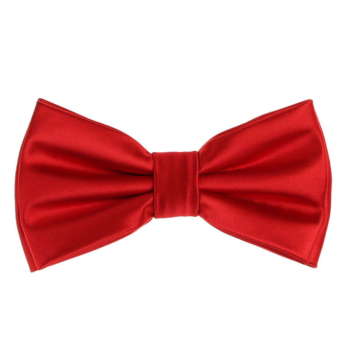 Scarlet Red Satin Finish Silk Pre-Tied Bow Tie with Matching Pocket Sq ...