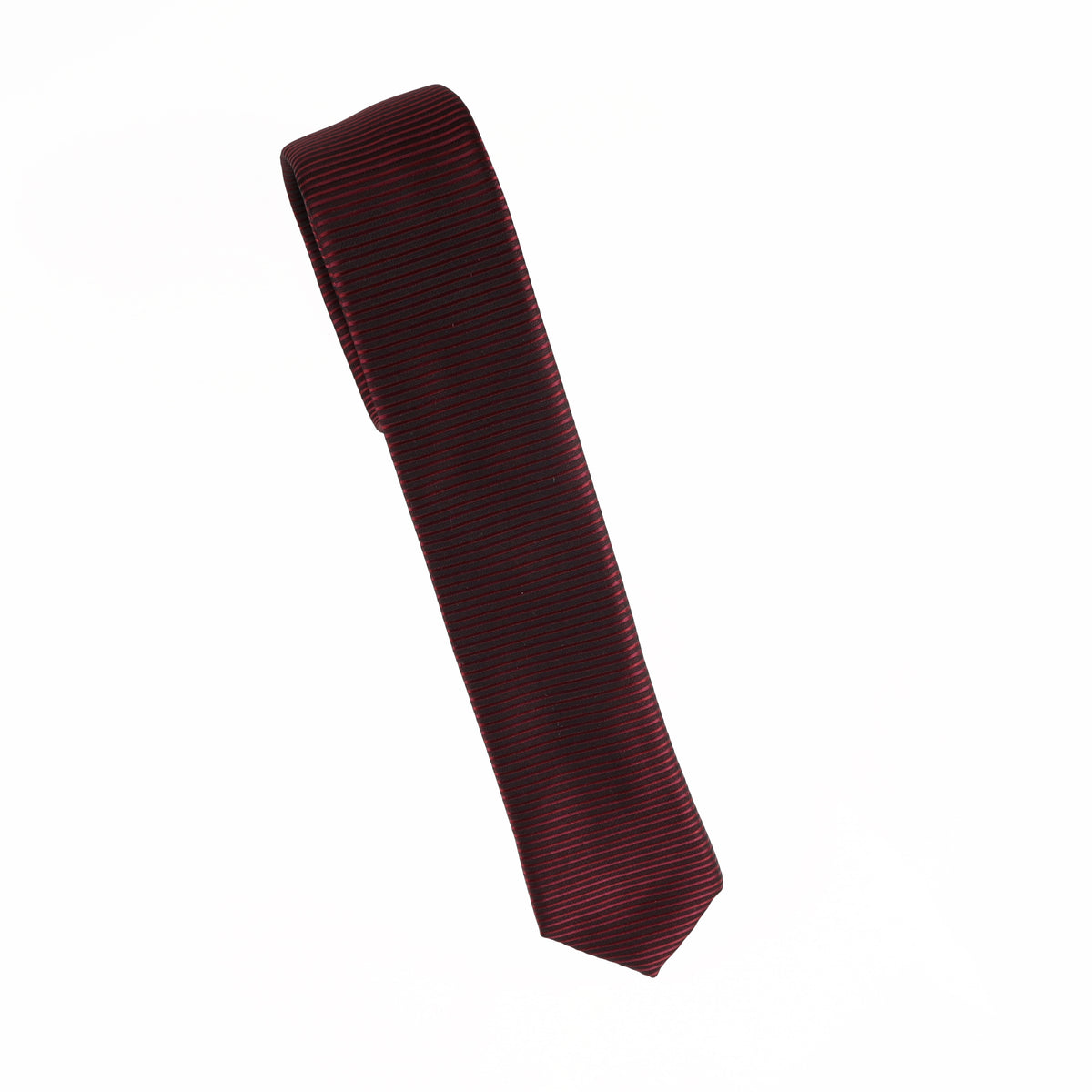 Skinny Horizontal Stripe Dark Burgundy Silk Tie (Tie Only) SSKHT-95 ...