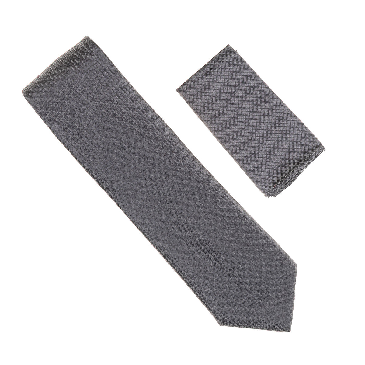 Grey Solid Micro Grid Extra Long Silk Tie – Tie Factory